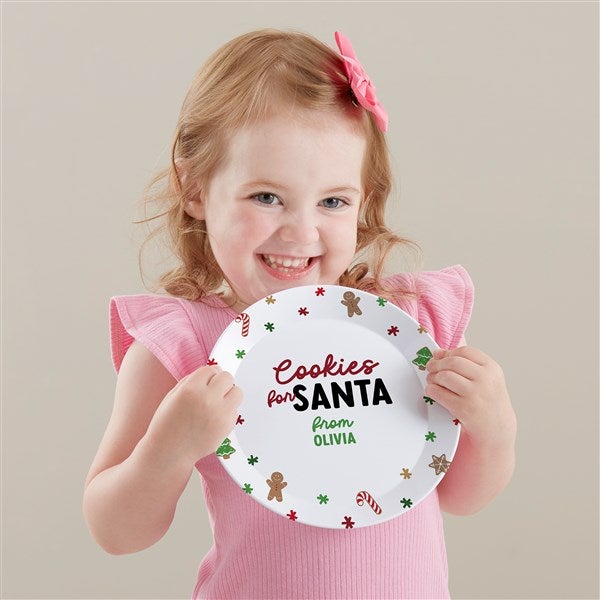 Cookies for Santa Personalized Kids Christmas Plate