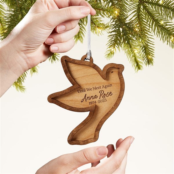 Memorial Dove Personalized Wood Ornaments