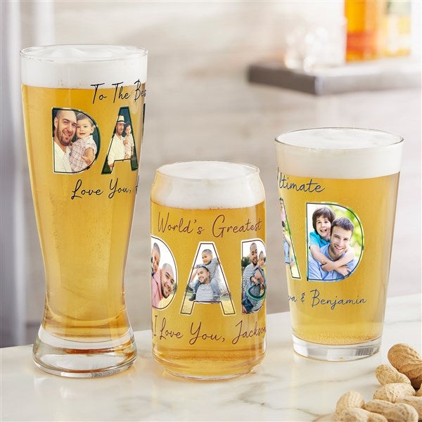 Memories with Dad Personalized Photo Printed Beer Glass