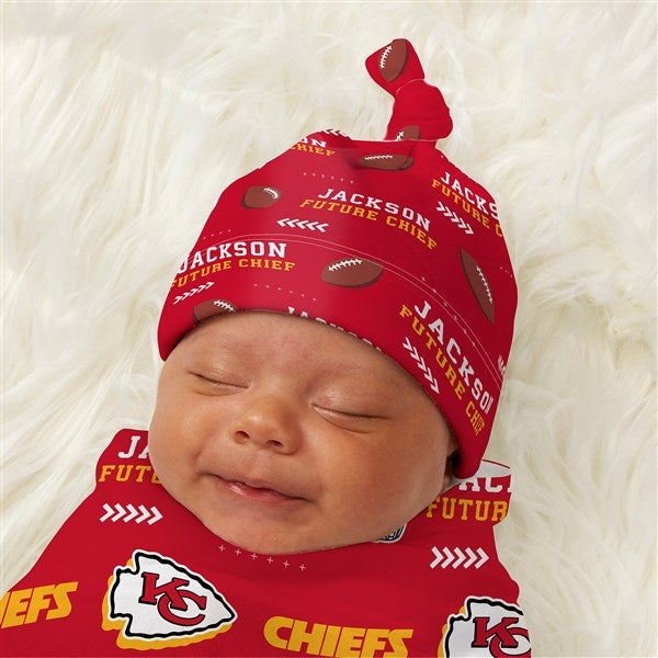 Kansas City Chiefs Personalized NFL Baby Hat & Receiving Blanket Set