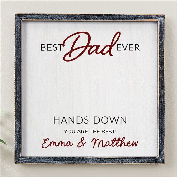 Hands Down Personalized Barnwood Frame Wall Art - Black 12x12
