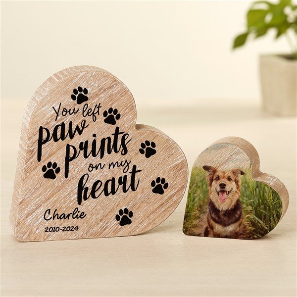 Paw Prints On My Heart Personalized Pet Memorial Keepsake Gift