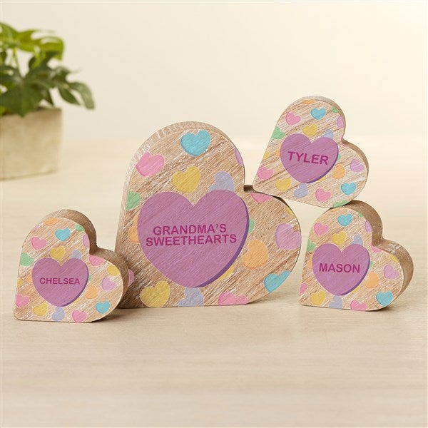 Conversation Hearts Personalized Wooden Hearts