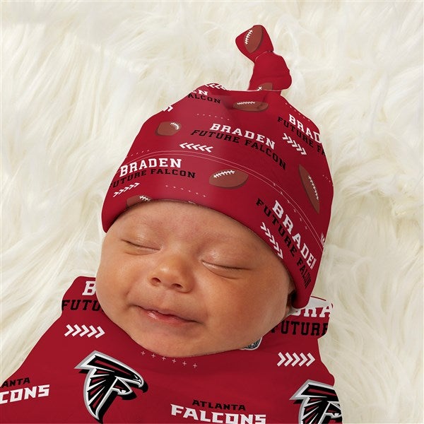 Atlanta Falcons Personalized NFL Baby Hat & Receiving Blanket Set