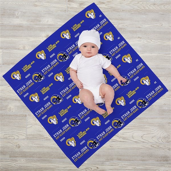 NFL Los Angeles Rams Personalized Baby Hat & Receiving Blanket Set