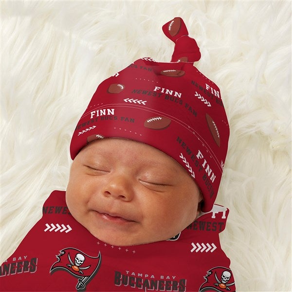 Tampa Bay Buccaneers Personalized NFL Baby Hat & Receiving Blanket Set