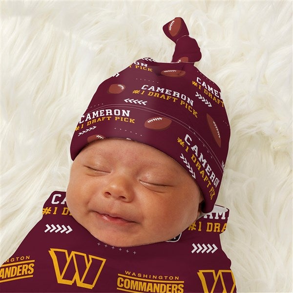 Washington Commanders Personalized NFL Baby Hat & Receiving Blanket Set