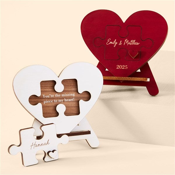 Piece of My Heart Personalized Cutout Tabletop Heart Puzzle