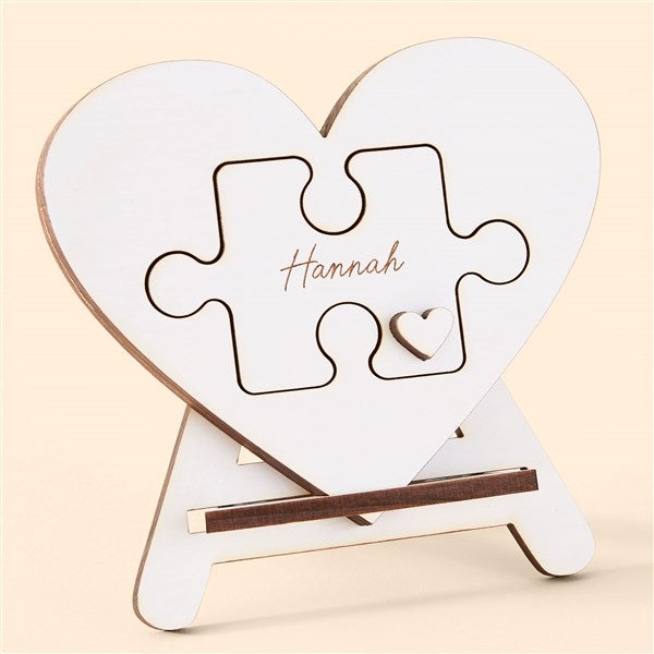 Piece of My Heart Personalized Cutout Tabletop Heart Puzzle - Red
