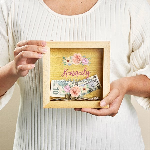 Floral Wreath Personalized Bank