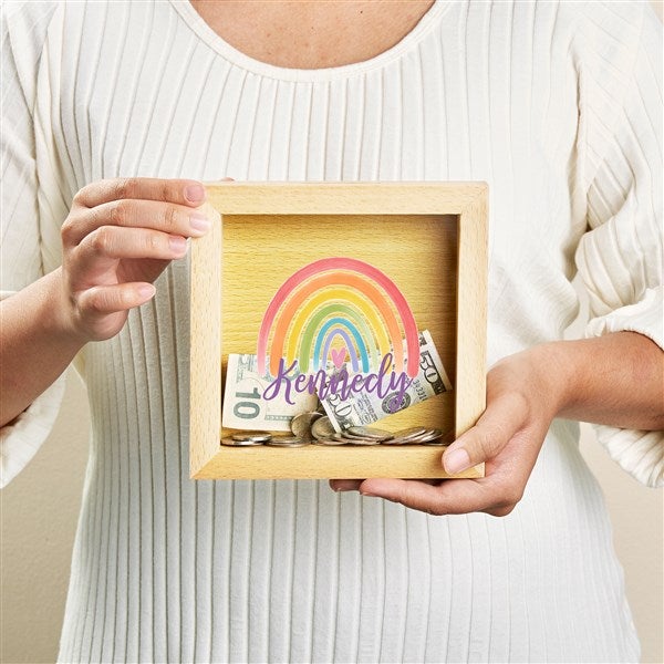 Watercolor Brights Personalized Bank