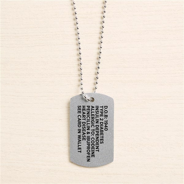 Medical Personalized 2 Sided Dog Tag