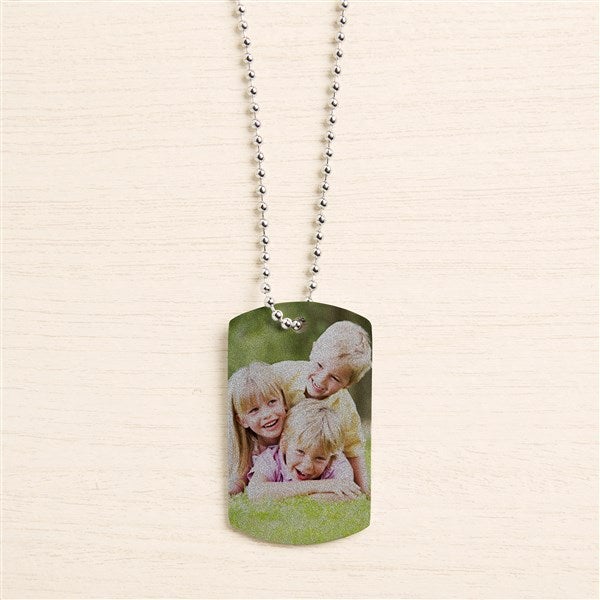 Dad's Team Personalized Photo 2 Sided Dog Tag