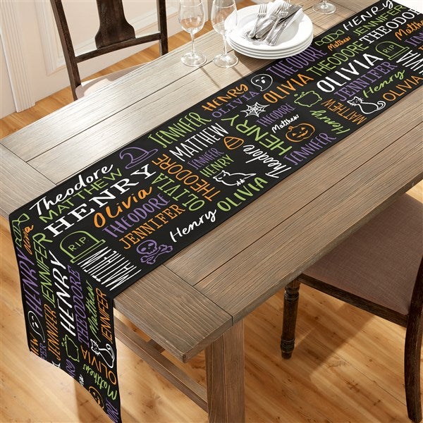 Halloween Repeating Name Personalized Table Runner