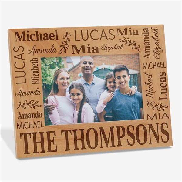 Classic Family Repeating Name Personalized Picture Frame