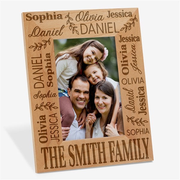 Classic Family Repeating Name Personalized Picture Frame