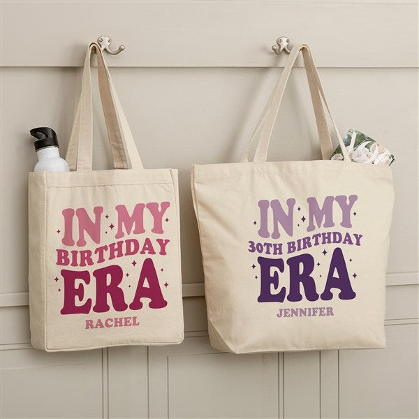In My Birthday Era Personalized Canvas Tote Bags