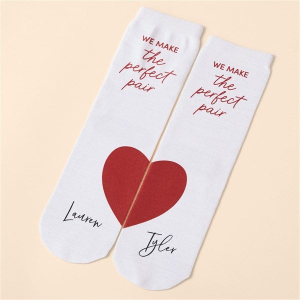 We Make the Perfect Pair Personalized Heart Socks - Adult