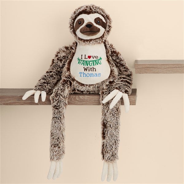 I Love Hanging With You Personalized Sloth Stuffed Animal