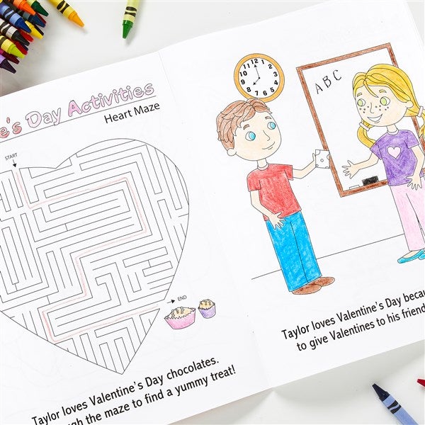 Groovy Valentine's Day Personalized Coloring Activity Book