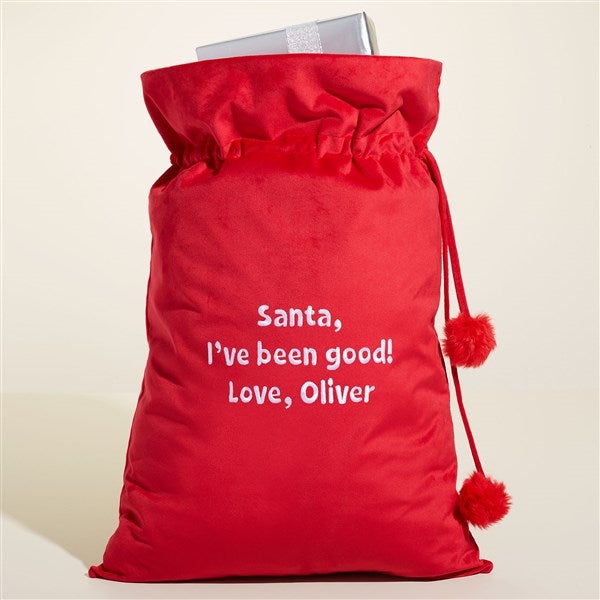 Write Your Own Embroidered Red Santa Sack