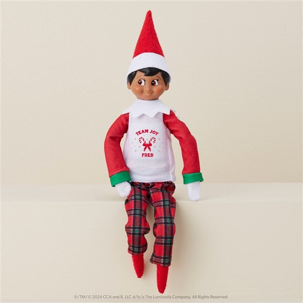 Claus Couture Collection® Candy Cane Personalized Elf Plaid Pajamas