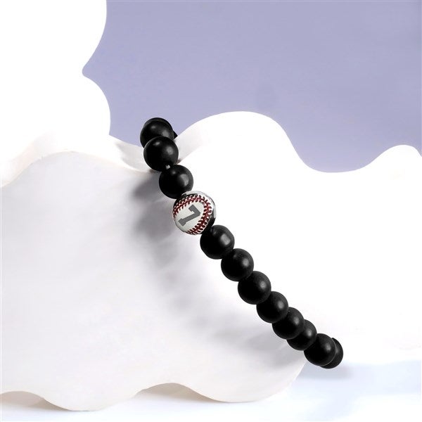 Stainless Steel Personalized Baseball Bead Bracelet