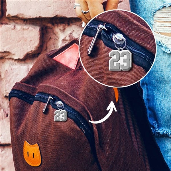 Personalized Sports Number Zipper Charm