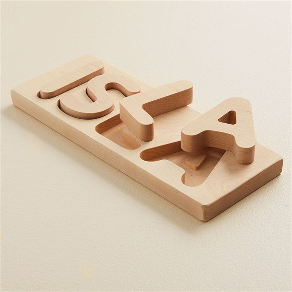 Personalized Wood Name Puzzles - Natural