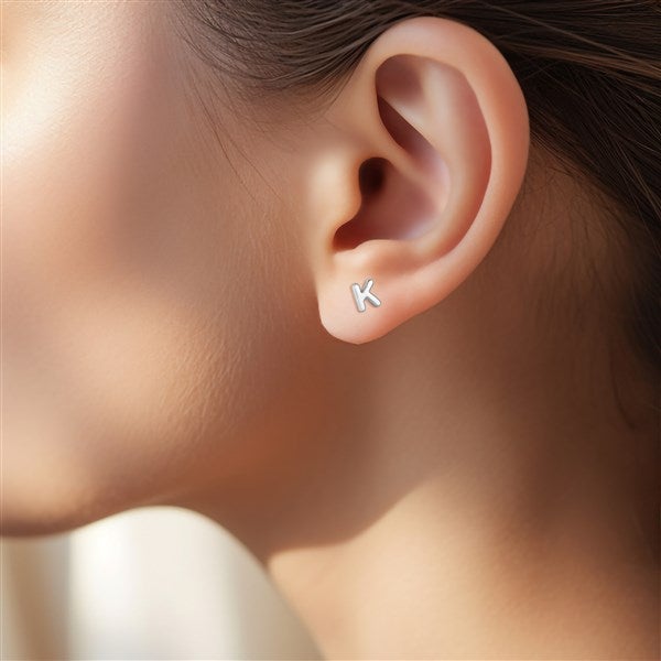 Personalized Bubble Letter Initial Earrings