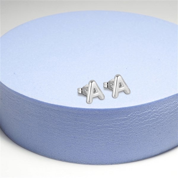 Personalized Bubble Letter Initial Earrings