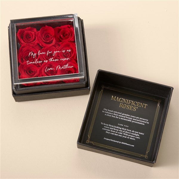 Write Your Own Personalized Miniature Magnificent Red Rose Keepsake Box