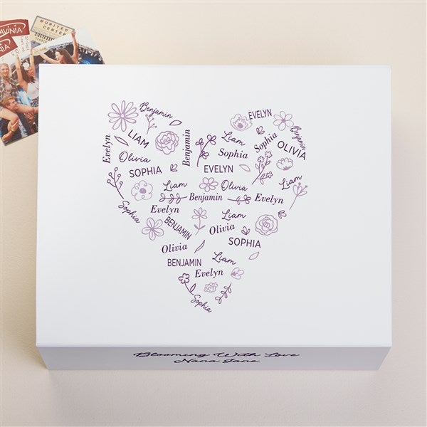 Blooming Heart Personalized Keepsake Memory Box