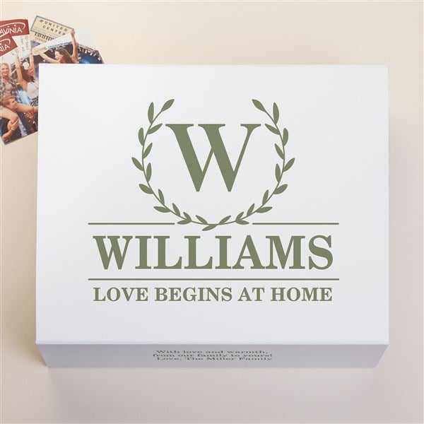 Laurel Wreath Personalized Keepsake Memory Box-12x15