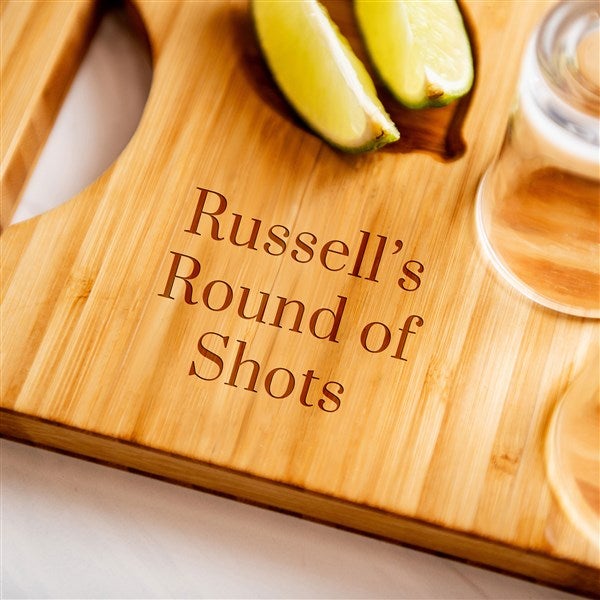 Personalized Shot Glass Flight Board With Shot Glasses - Custom Text