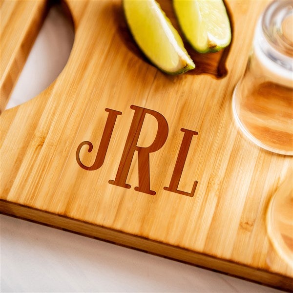 Personalized Shot Glass Flight Board With Shot Glasses - Monogram
