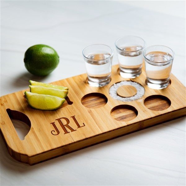 Personalized Shot Glass Flight Board With Shot Glasses - Monogram