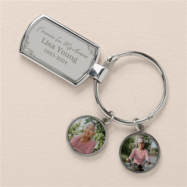 In Loving Memory Personalized Photo Charm Keychain