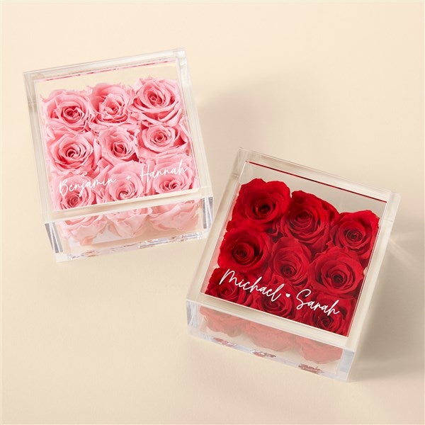 Connected Love Personalized Miniature Red Magnificent Rose Keepsake Box
