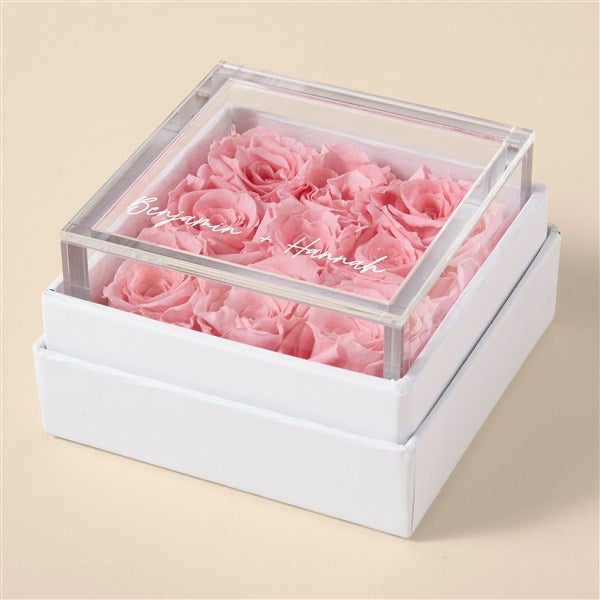 Connected Love Personalized Miniature Pink Magnificent Rose Keepsake Box