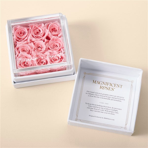 Connected Love Personalized Miniature Pink Magnificent Rose Keepsake Box