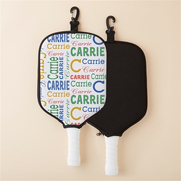 Repeating Name Personalized Pickleball Paddle Cover
