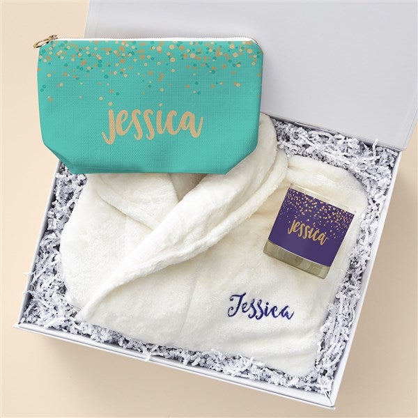 Personalized Robe Gift Set For Her - Sparkling Name