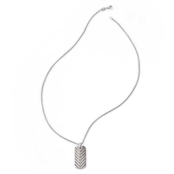 Engraved Chevron Pendant Stainless Steel Necklace