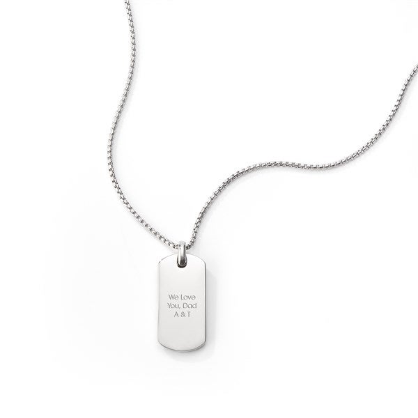 Engraved Chevron Pendant Stainless Steel Necklace