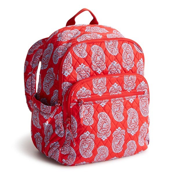 Vera Bradley Embroidered Iconic Paisley Bancroft Backpack-Goji Berry