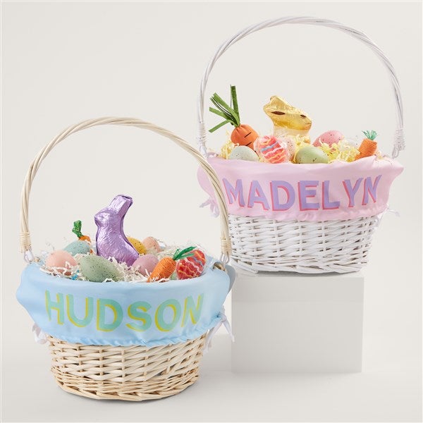 Shadow Name Personalized Easter Basket with Folding Handle