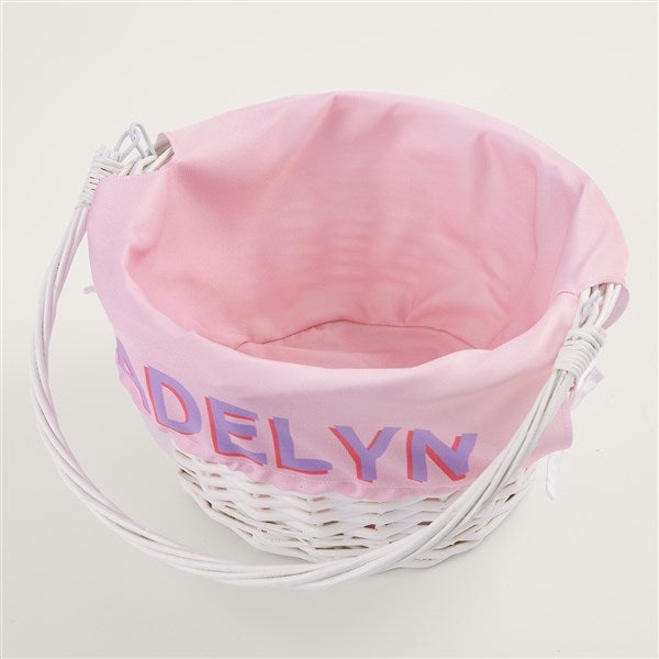 Shadow Name Personalized Easter Basket with Folding Handle