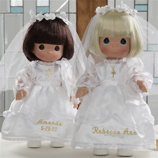 Personalized First Holy Communion Doll - Precious Moments Brunette Doll