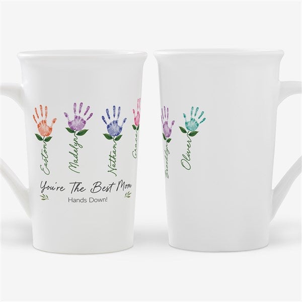 Family Handprint Art Personalized Latte Mug